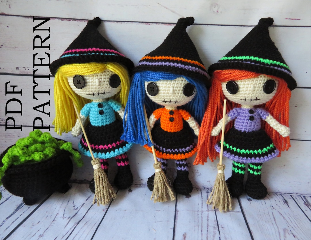 Crochet Witch PDF Crochet Pattern With Bonus Cauldron Pattern DIY ...