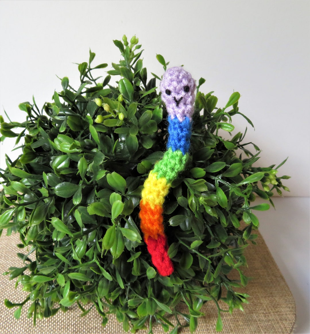 Rainbow Worm Handmade Crochet - Etsy