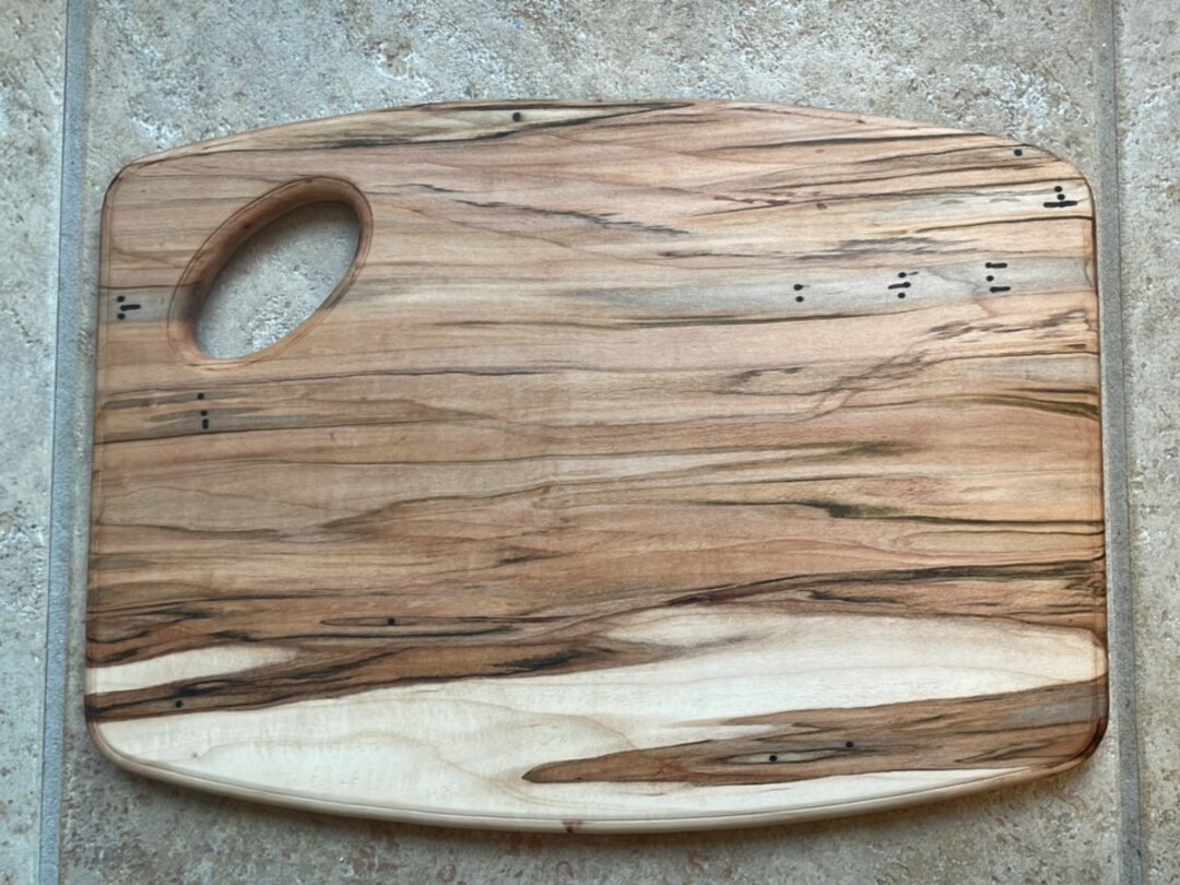 Solid Ambrosia Maple Wood Cutting/charcuterie Board With Cut Out - Etsy