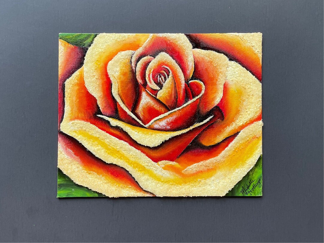 Oil Painted Rose : A Painting of a Closer View of a Red Rose - Etsy