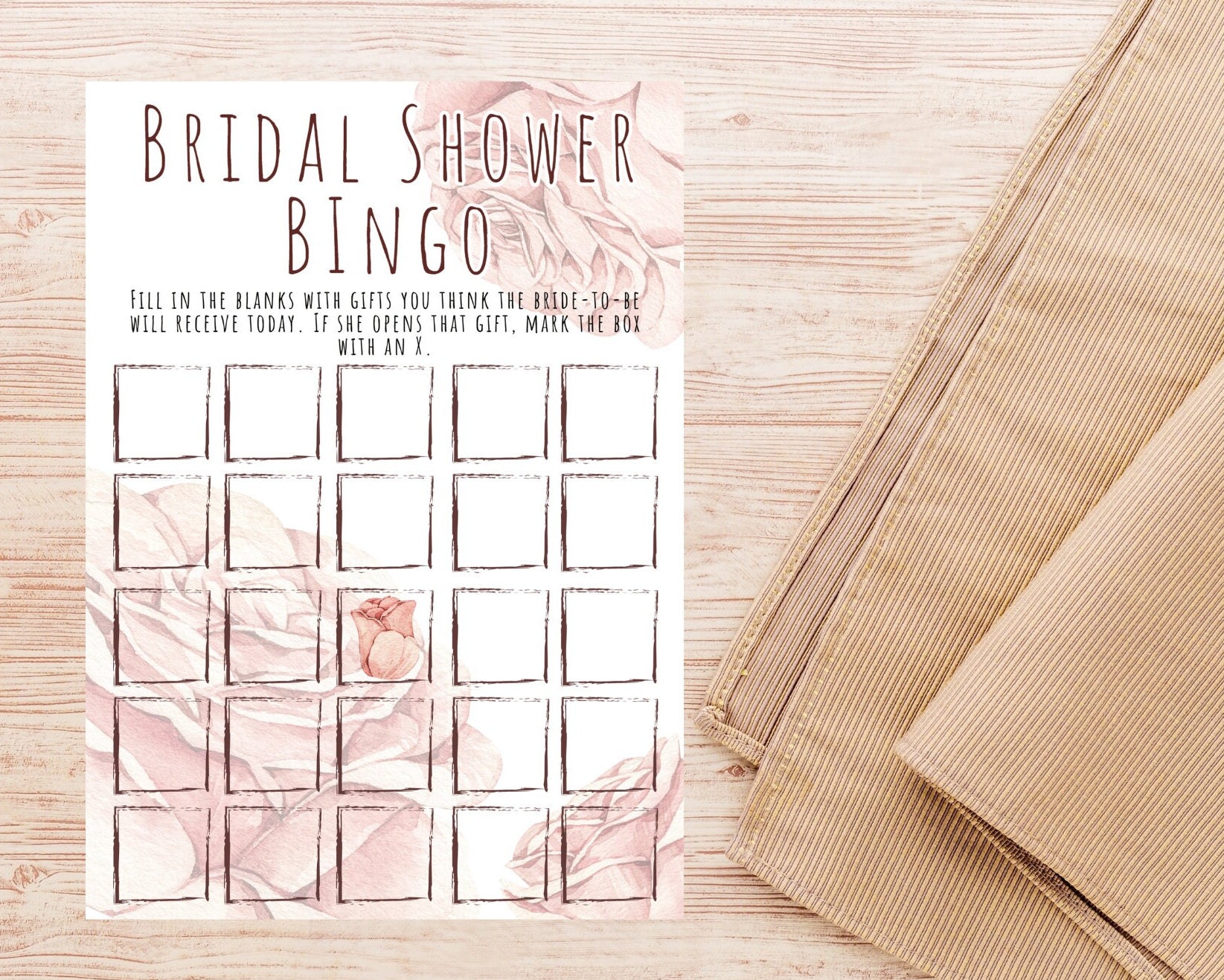 Rose Bingo Digital Download - Etsy