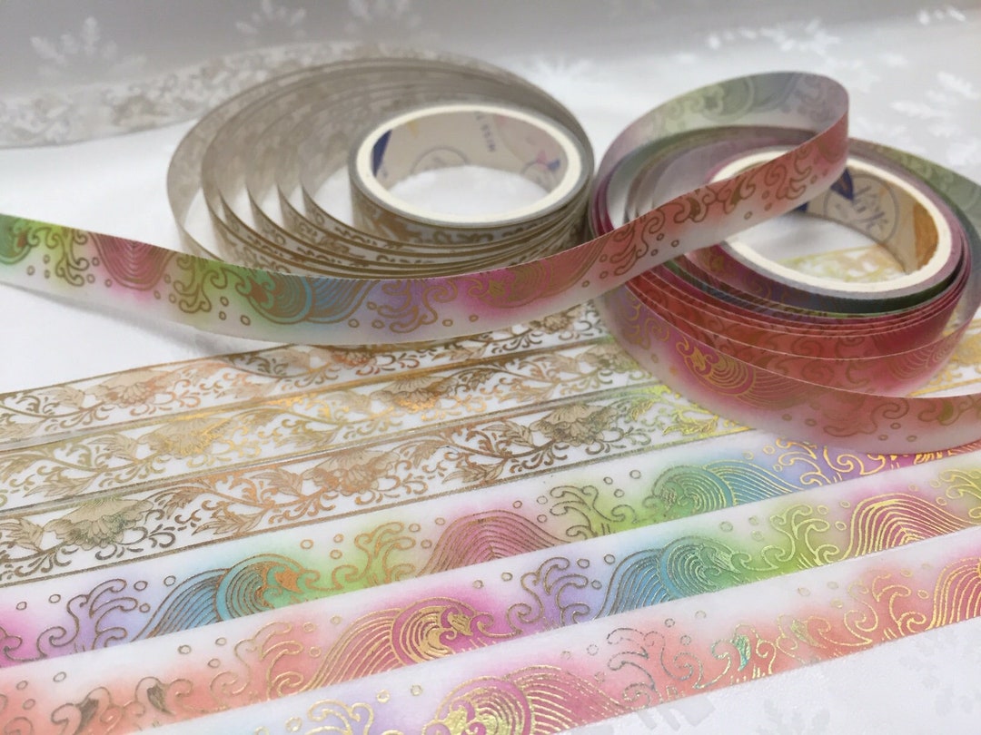 Sea Wave Ancient Royal Pattern Gold Foiled Washi Tape X 2 Traditional ...