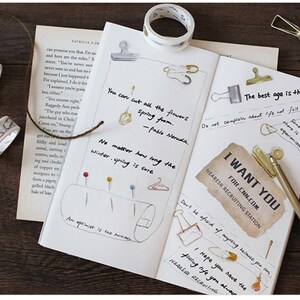 Reminder Note Pin Tape Classical Key Pin Rose Pin Antique Row Pin Washi ...