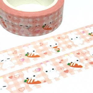 Carrot Rabbit Washi Tape 8M Rabbit Themed Cute Farm Animal Cartoon ...
