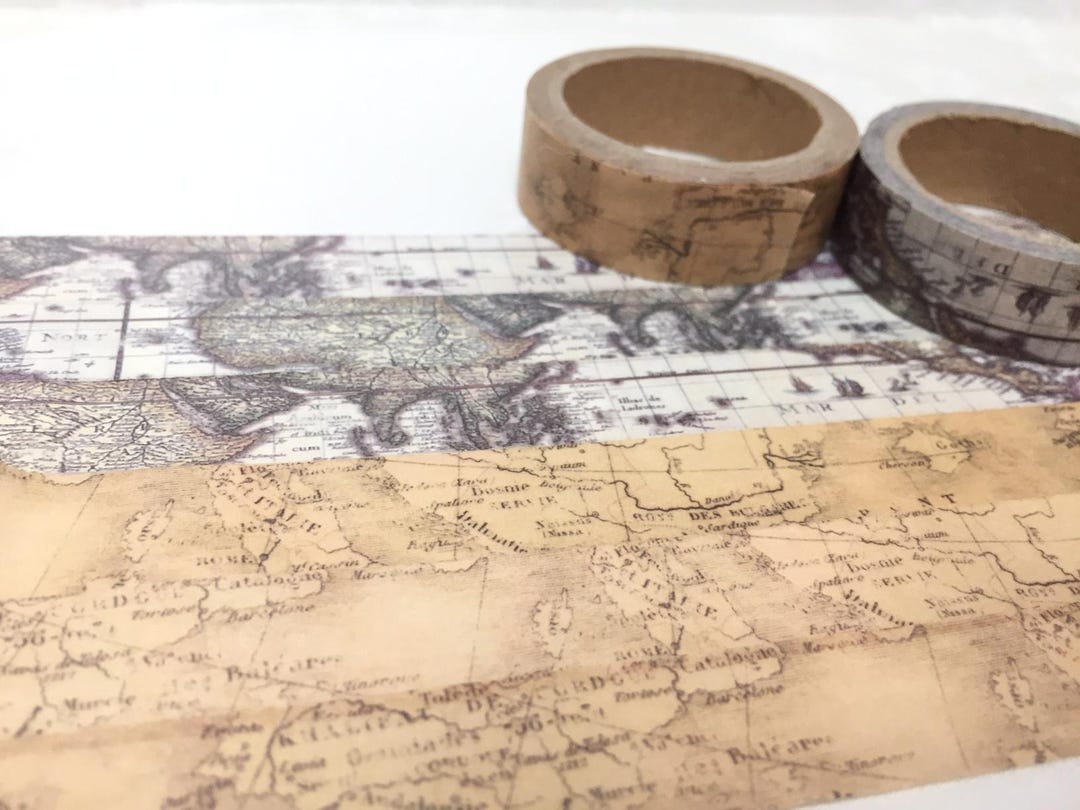 Ancient Map Washi Tape 5M Vintage World Map Old Map Sticker Tape Map ...