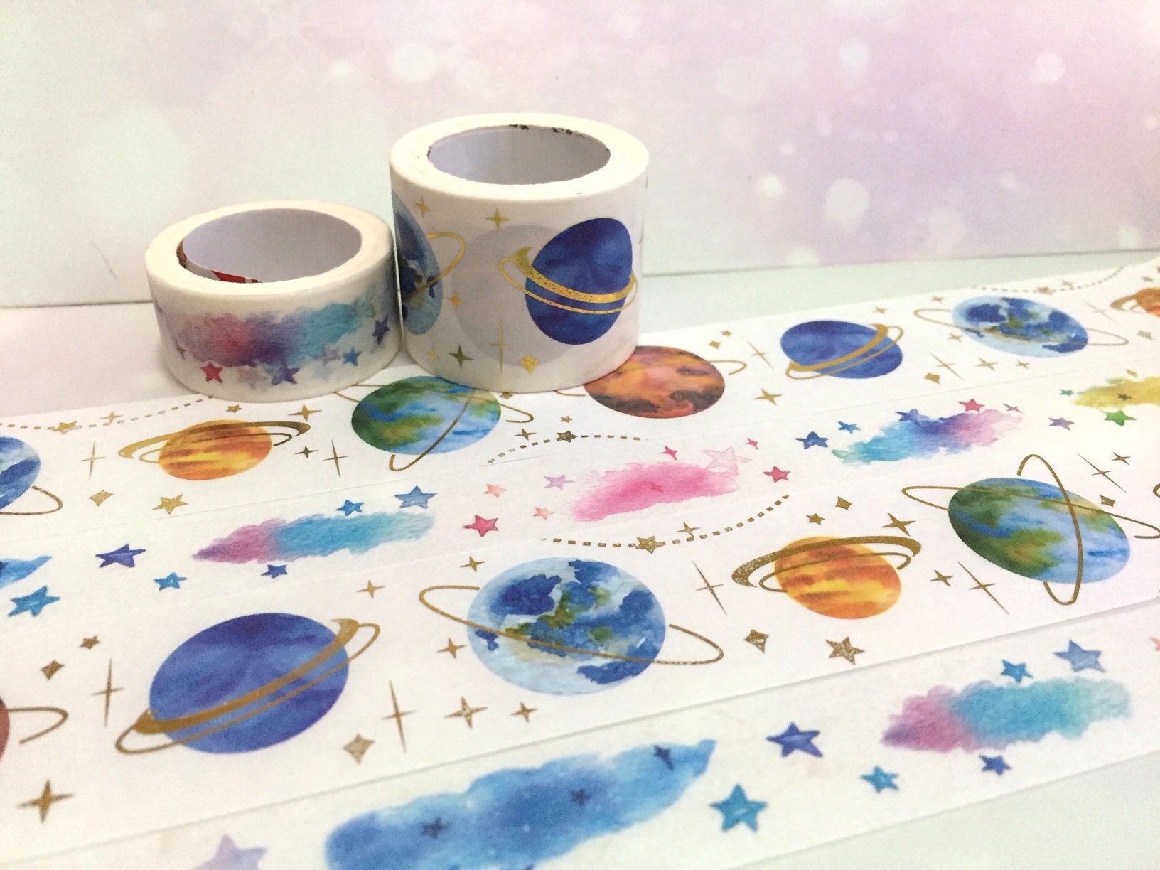 Star Cloud Outer Space Planets Washi Tape Colorful Planet | Etsy