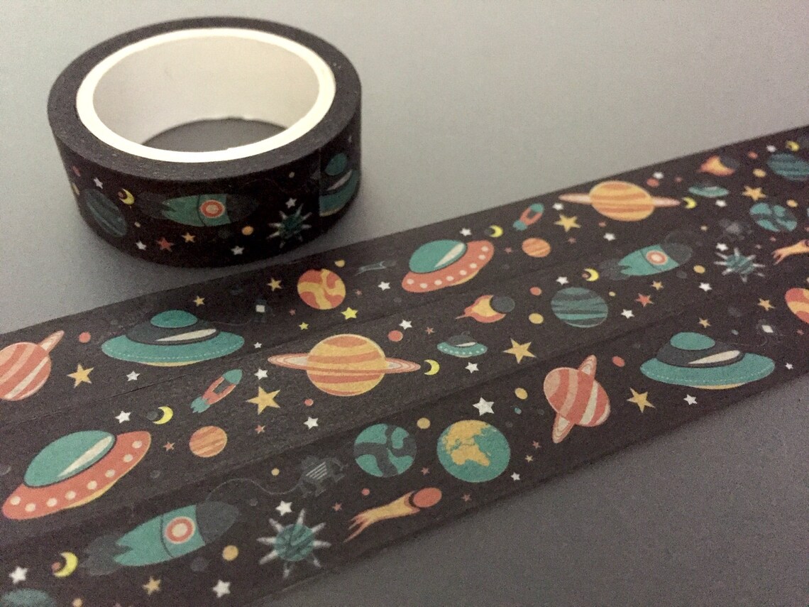 Spaceship Planets Washi Tape 7M Outer Space Planet SOLAR - Etsy Ireland