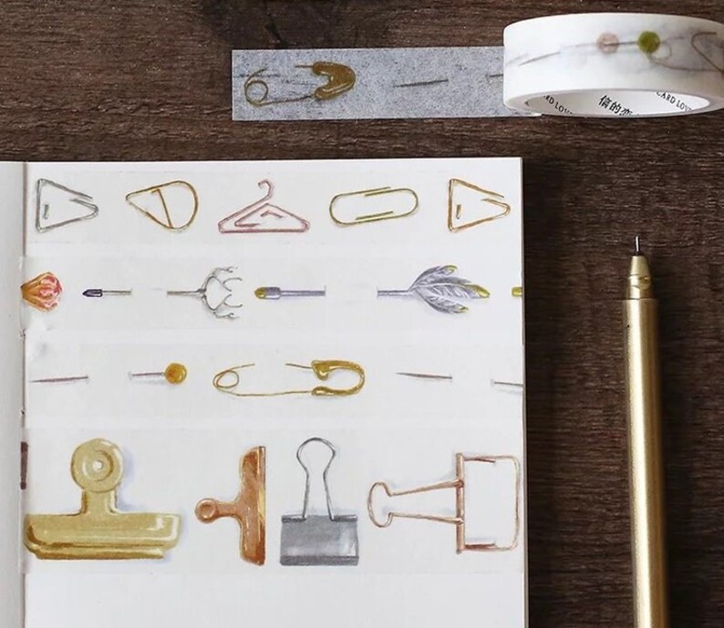 Reminder Note Pin Tape Classical Key Pin Rose Pin Antique Row | Etsy