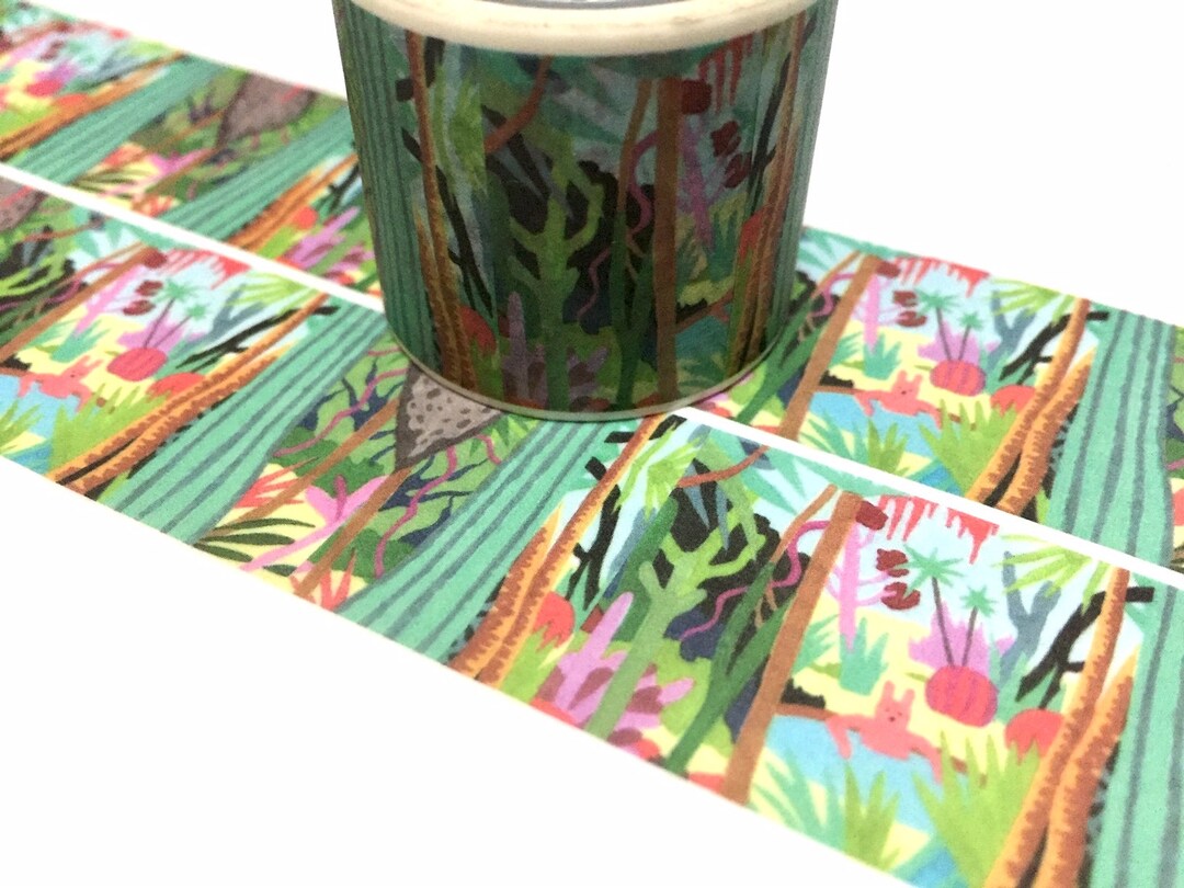 Forest Landscape Washi Tape 5M X 3cm Rainforest Tropical Forest Green ...