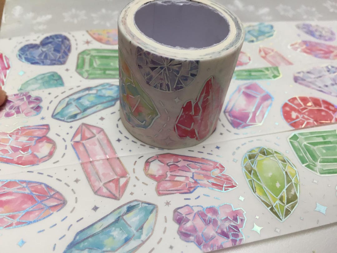 Big Diamond Washi Tape 3M X 4cm Colorful Diamond Raw Stones Crystals ...