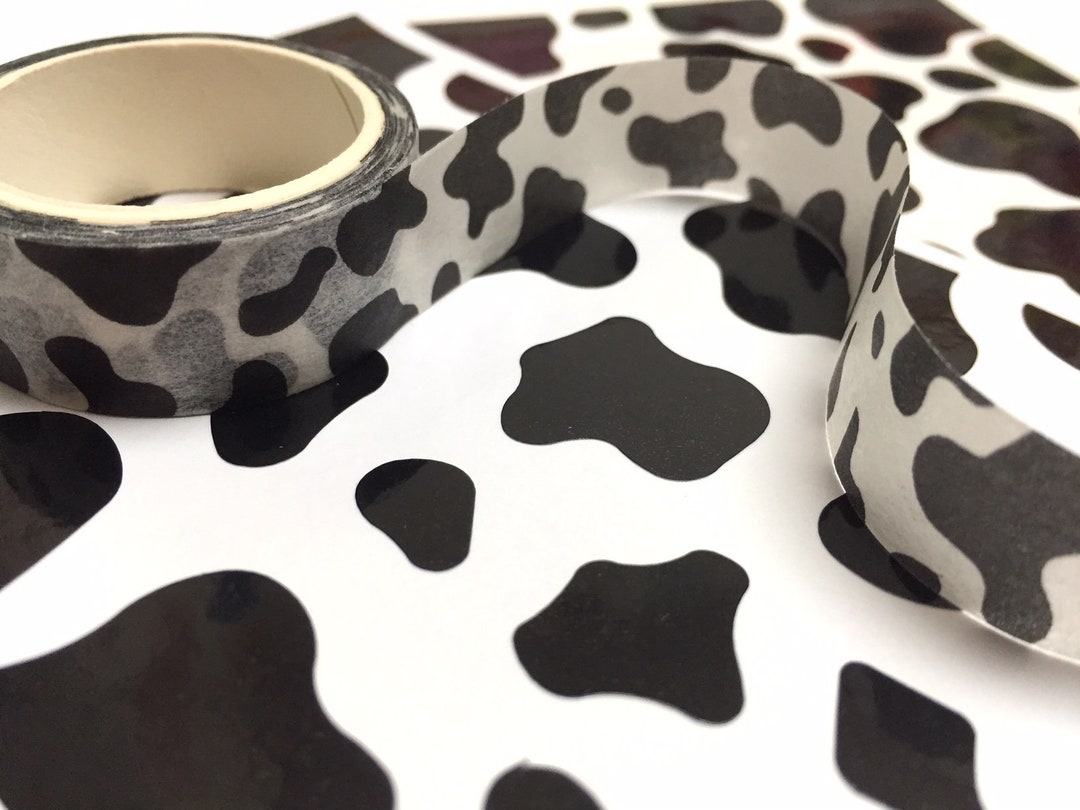 Milk Cow Pattern Washi Tape 5M Black and White Cow Skin Cow Stripes Cow ...
