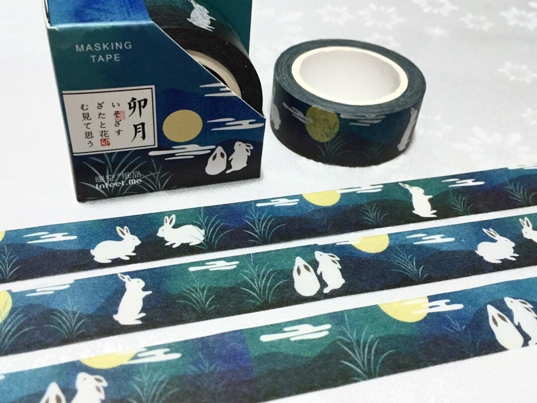 Moon Rabbit Washi Tape 7M Moon Festival Bunny Night Rabbit Party ...