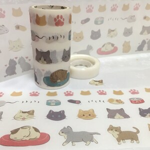 Cute Cat Washi Masking Tape 300 Die Cut Sticker Pet Cat Street Mouse ...