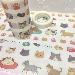 Cute Cat Washi Masking Tape 300 Die Cut Sticker Pet Cat Street Mouse ...