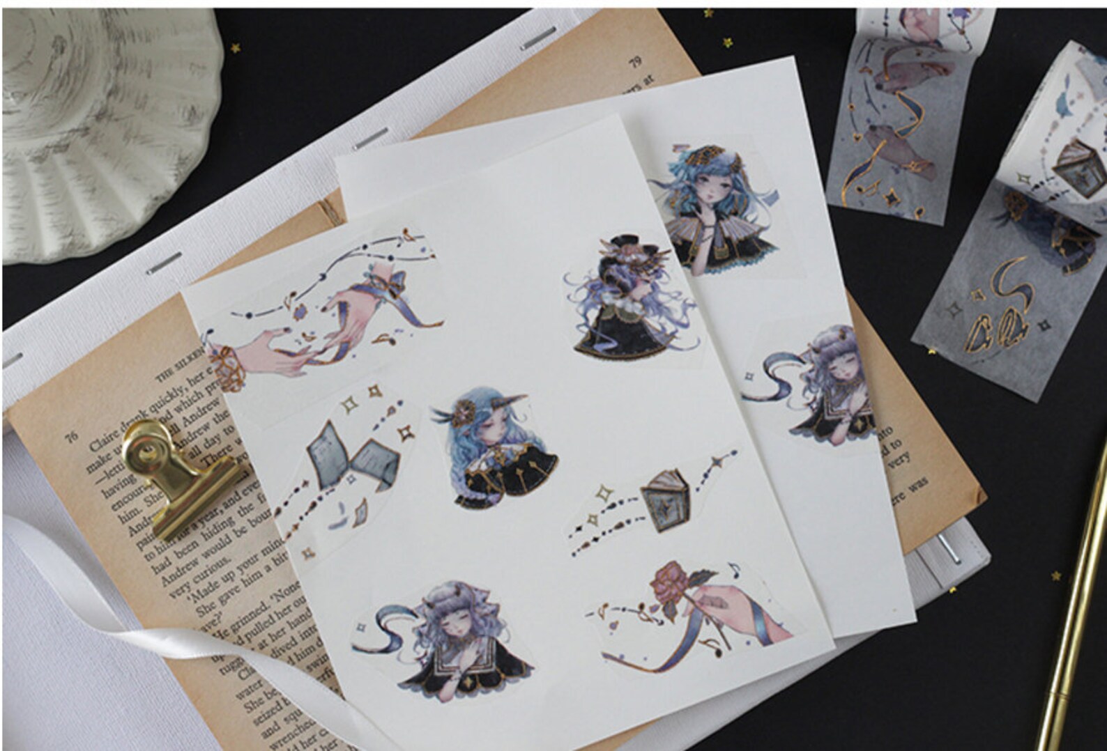 Fairytale Angel Washi Tape Comic Girl CG Lover Dark Angel Masking Tape ...