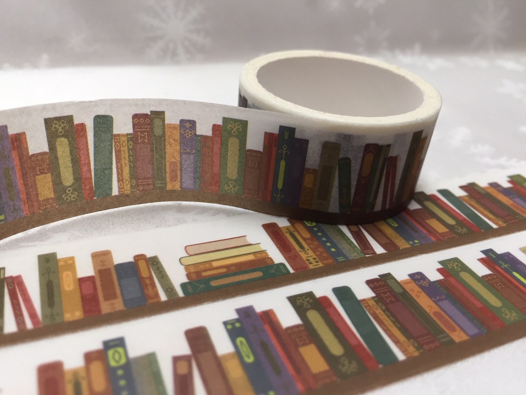 Bookshelf Washi Masking Tape 2M X 2cm Colorful Books Deco Masking Tape ...