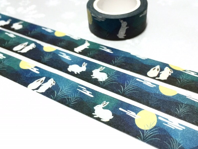 Moon Rabbit Washi Tape 7M Moon Festival Bunny Night Rabbit - Etsy Canada