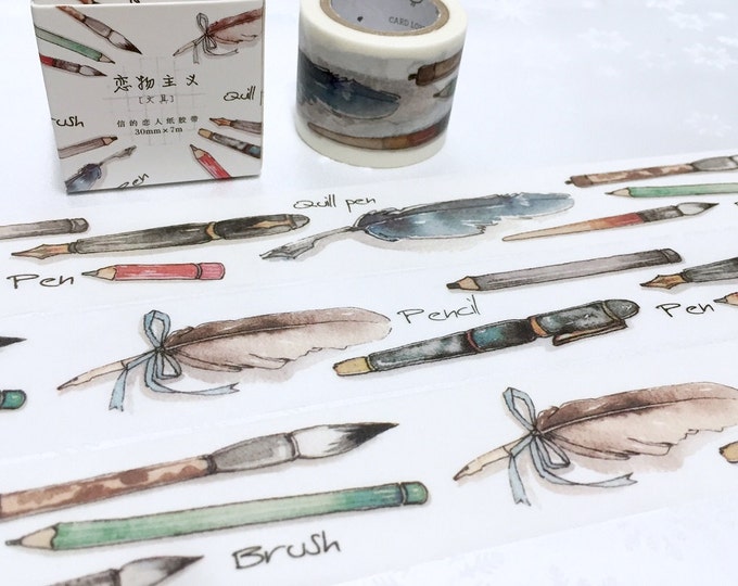 Pen Theme Washi Tape 7M X 3cm Pen Collection Pen Set Decor Sticker Tape ...
