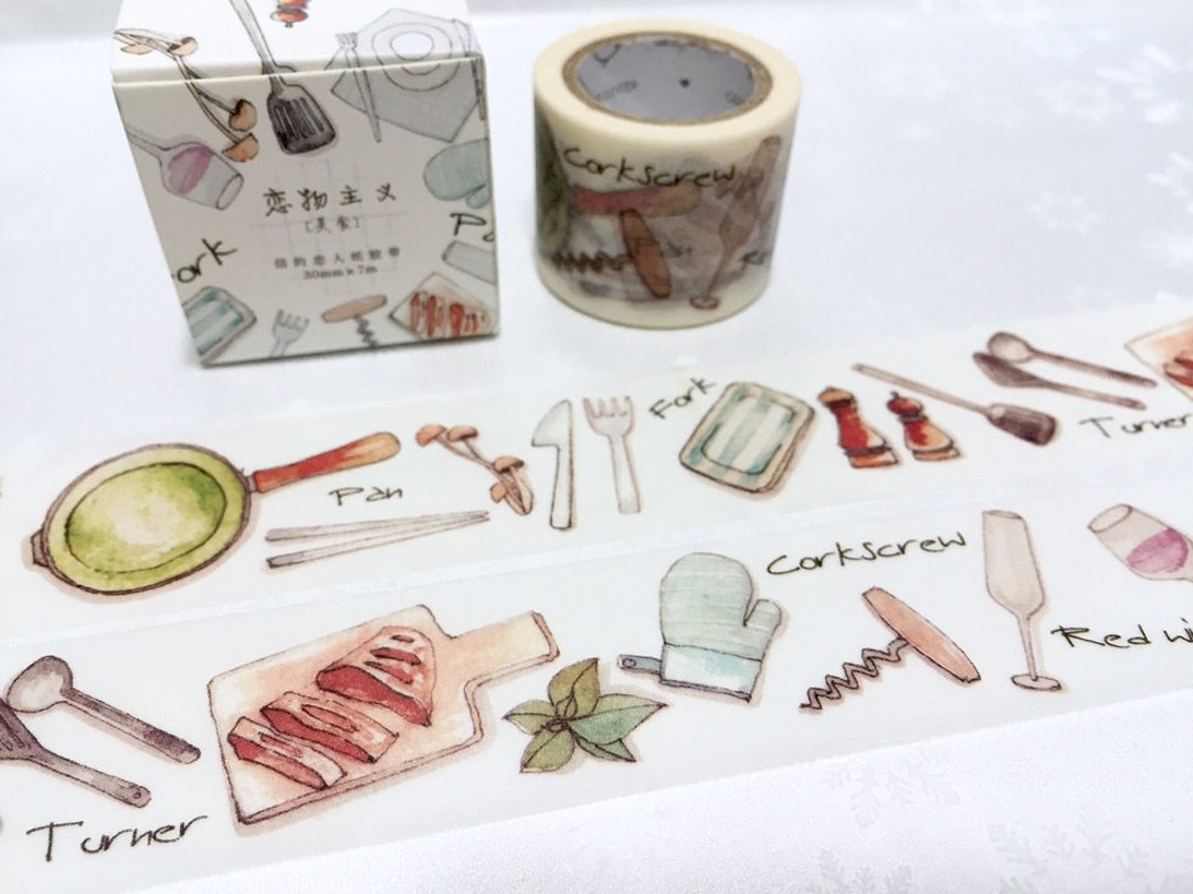 Food Planner Washi Tape 7M X 3cm Food Theme Dining Cooking Chef Decor ...