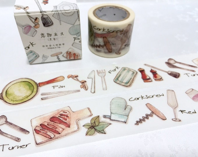 Food Planner Washi Tape 7M X 3cm Food Theme Dining Cooking Chef Decor ...