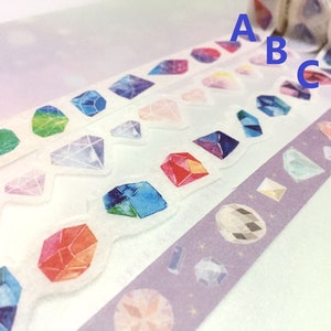 Raw Diamond Washi Tape 7M Diamond Colorful Diamond Raw Stones Crystals ...