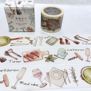 Food Planner Washi Tape 7M X 3cm Food Theme Dining Cooking Chef Decor ...