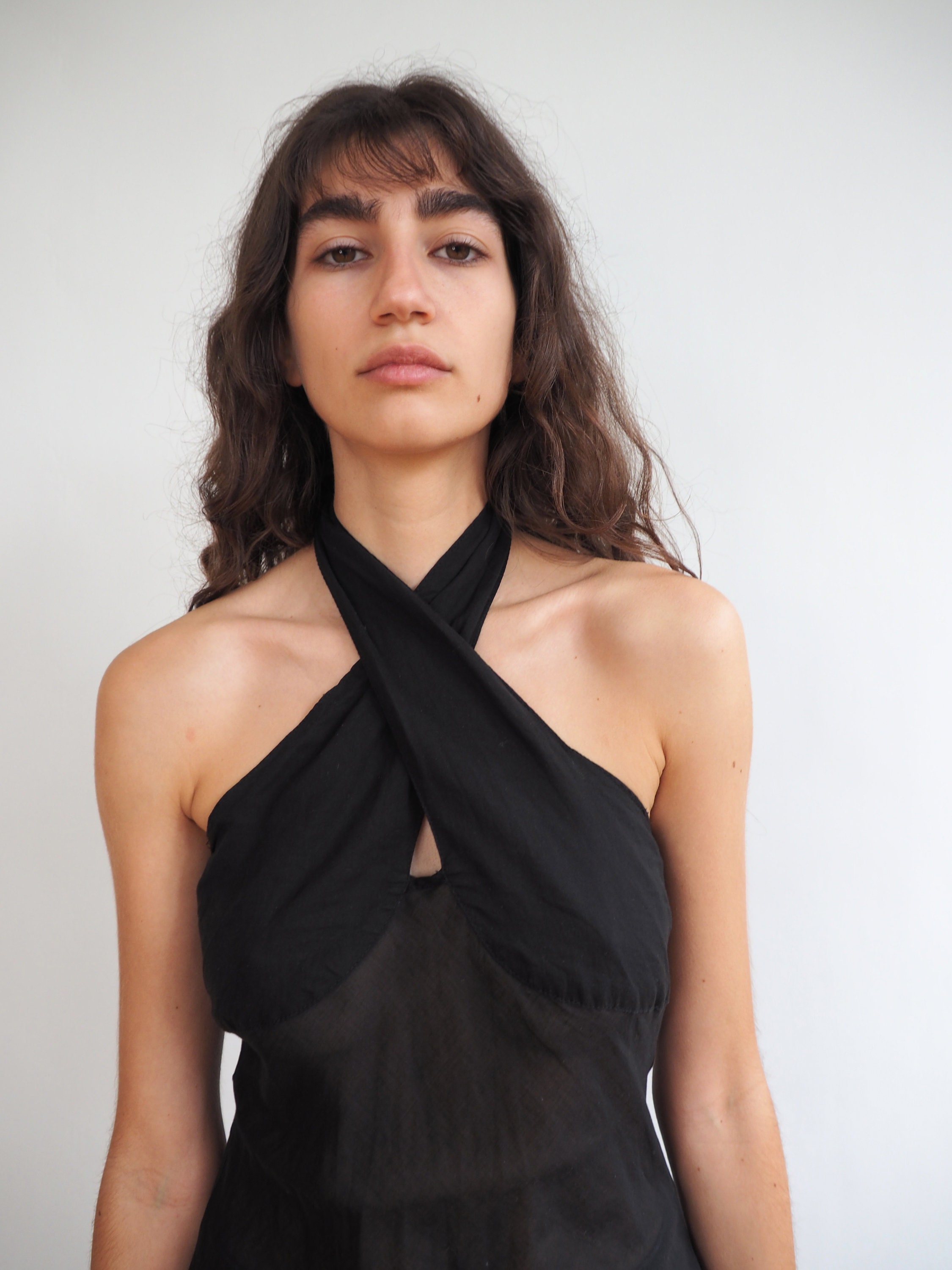 2000s Guess Black Sheer Halter Top - Etsy