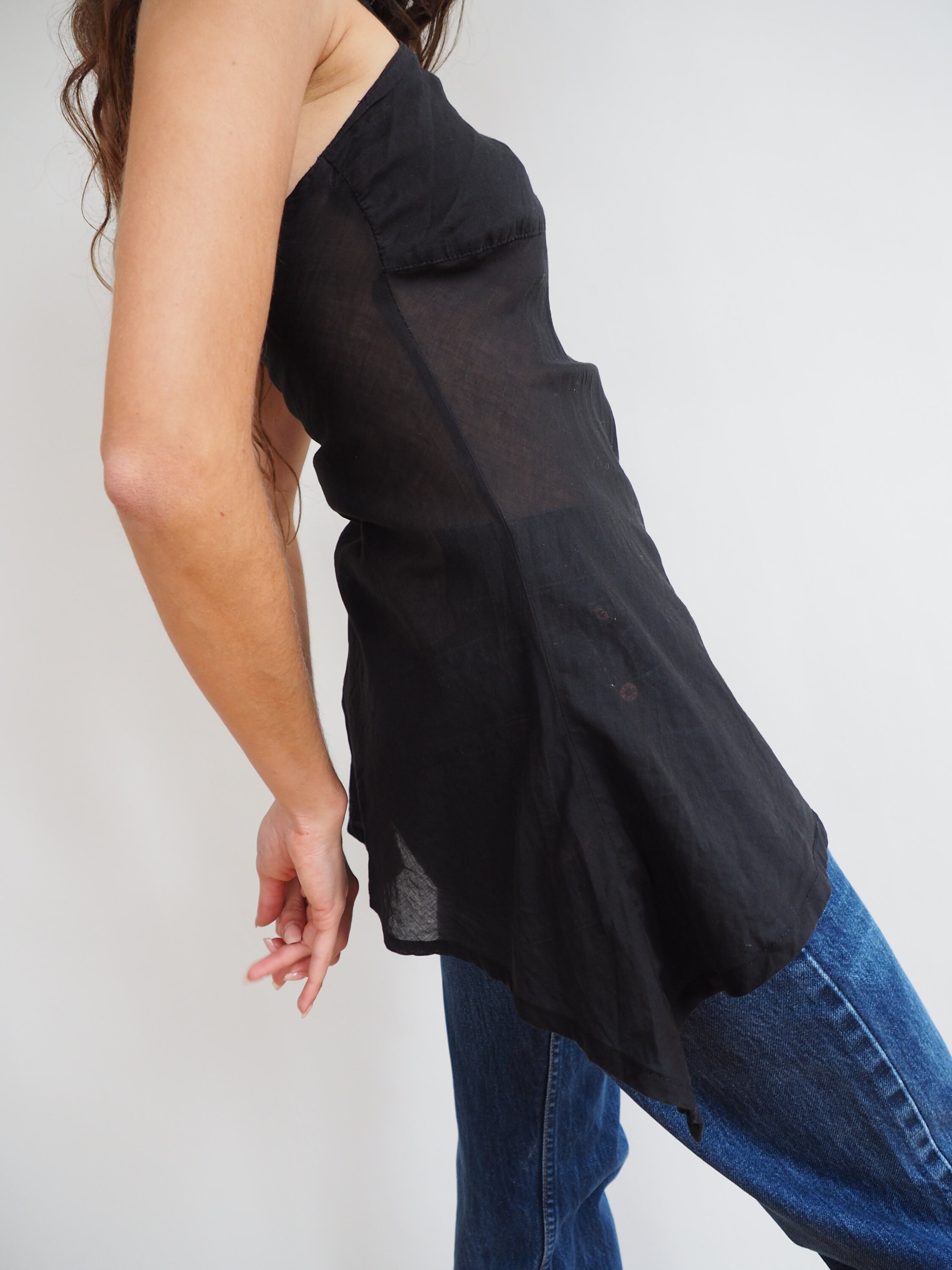 2000s Guess Black Sheer Halter Top - Etsy