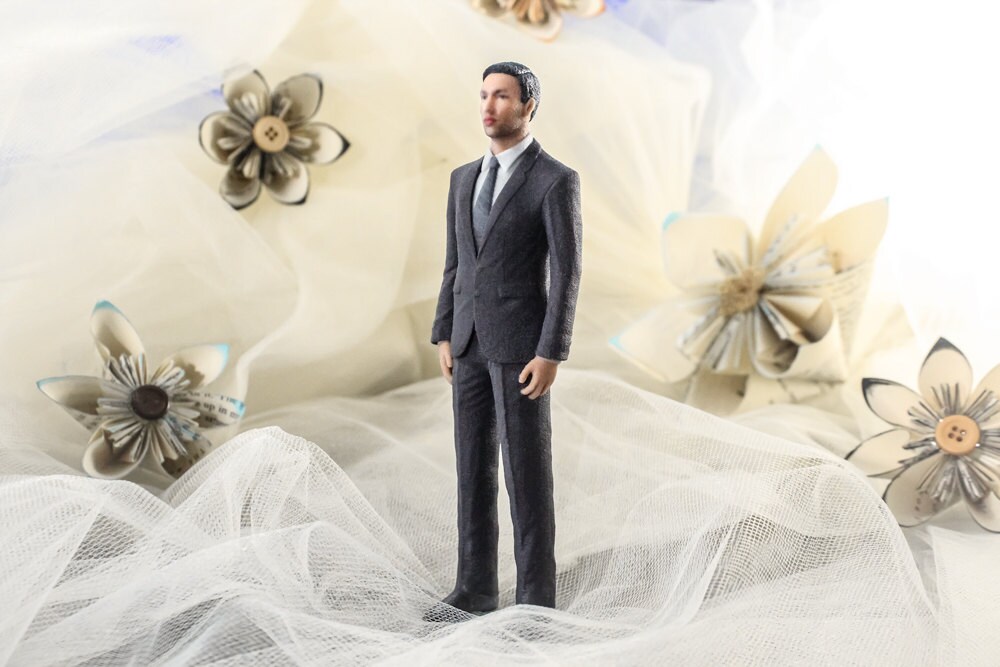 Custom Face 3D Printed Wedding Cake Topper With Your Face: Groom - Etsy