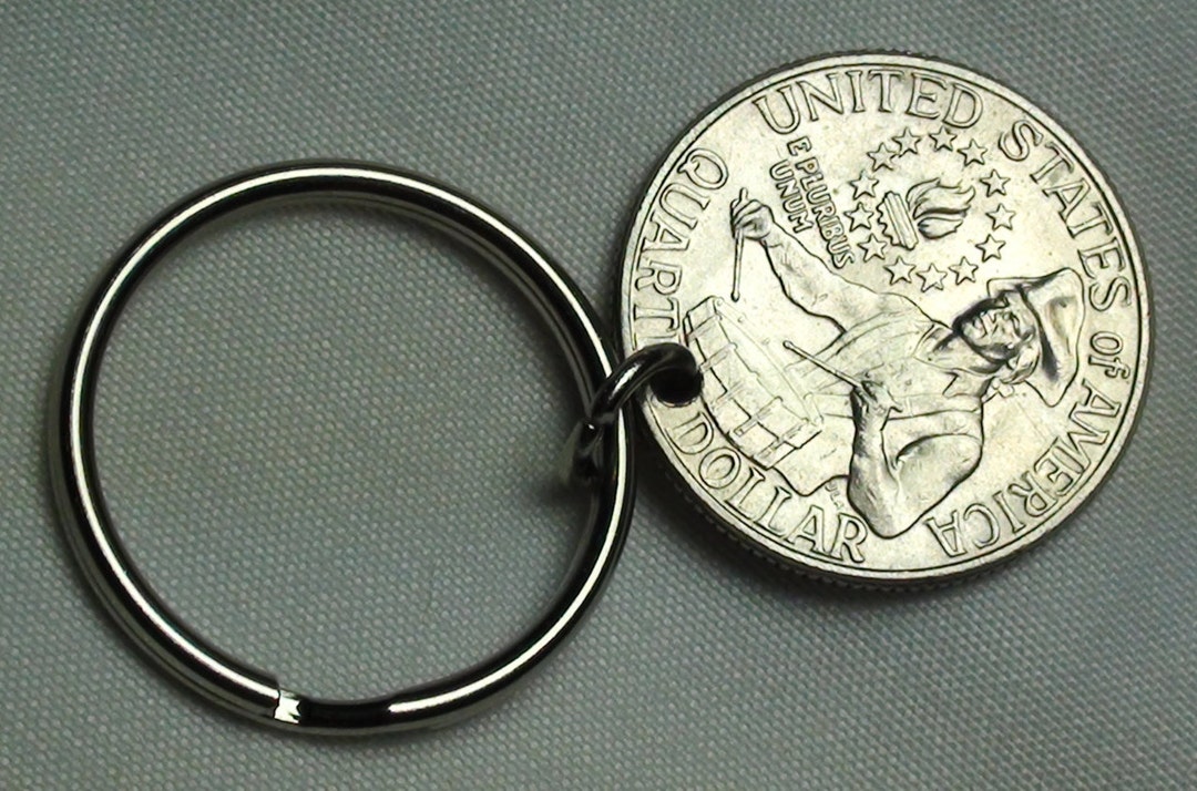 CHRISTMAS GIFT Bicentennial Quarter KEYCHAIN, 1976 Quarter, Keychain ...