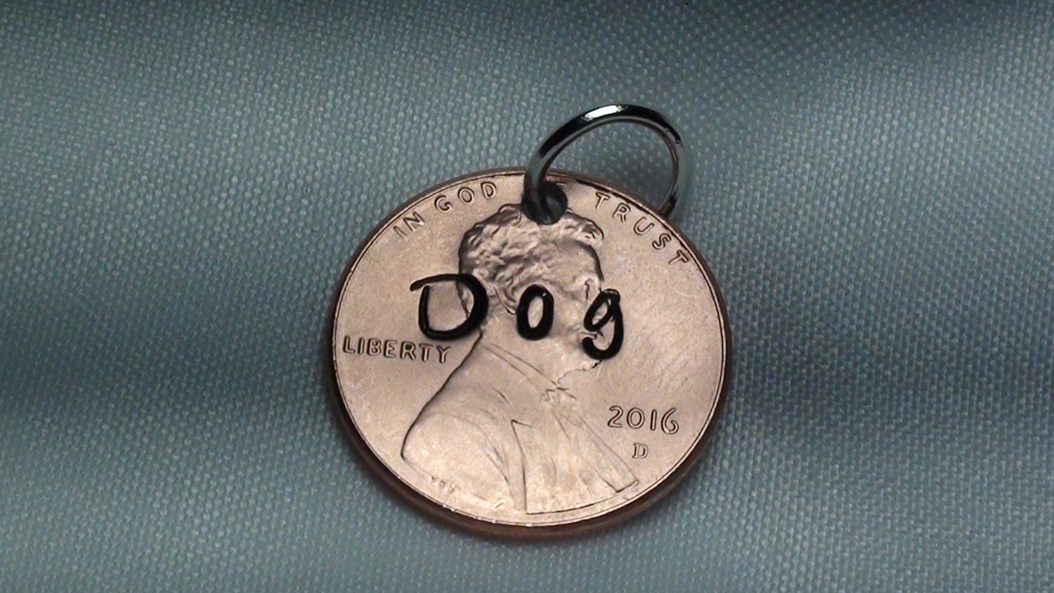 Pet ID Tags, Lucky Penny Charm Stamped "with Name of Your Choice" With ...
