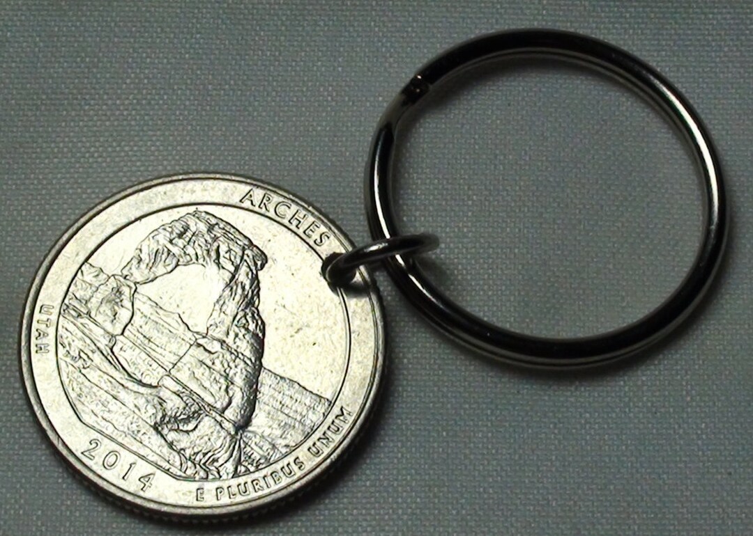 Arches National Park Quarter KEYCHAIN, 2014 Quarter, Keychain, Key Ring ...