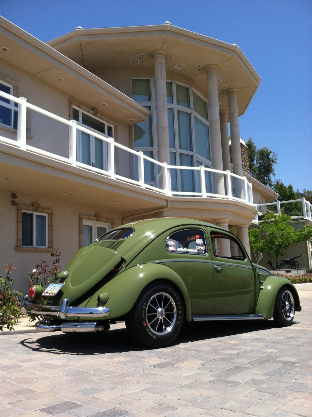Volkswagen Beetle Show Car Photograph, VW Bug, Huge Mansion, Classic ...