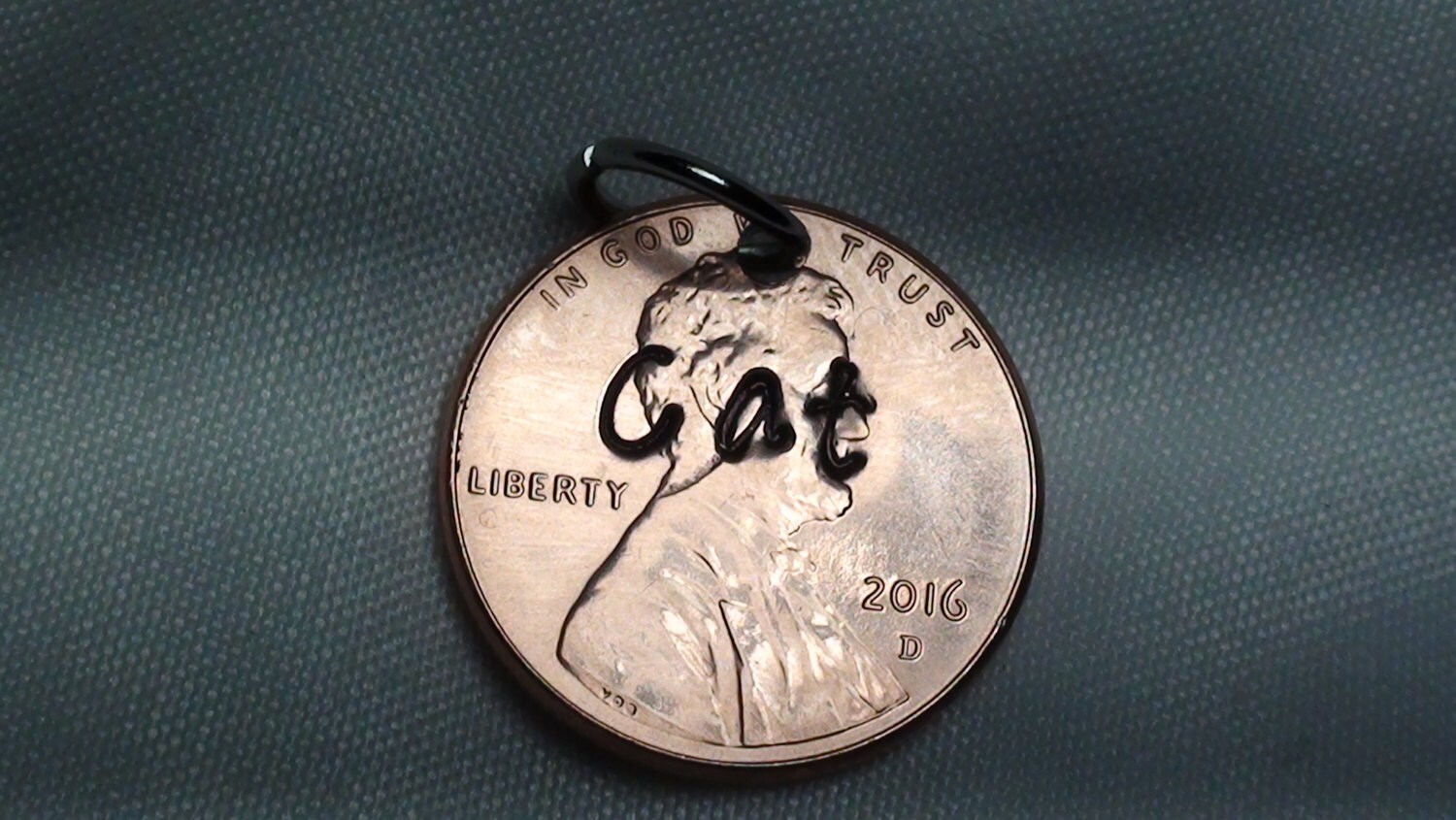 Pet ID Tags, Lucky Penny Charm Stamped "with Name of Your Choice" With ...