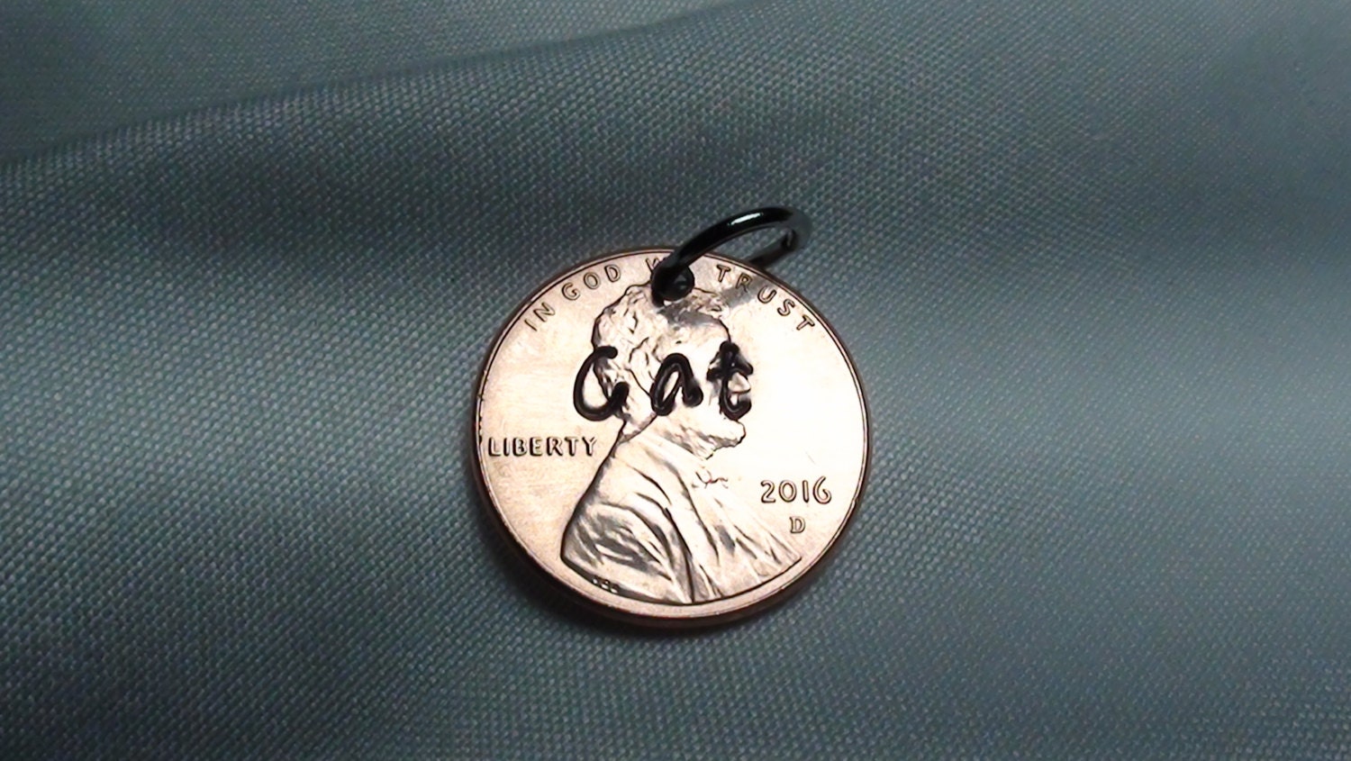 Pet ID Tags, Lucky Penny Charm Stamped "with Name of Your Choice" With ...