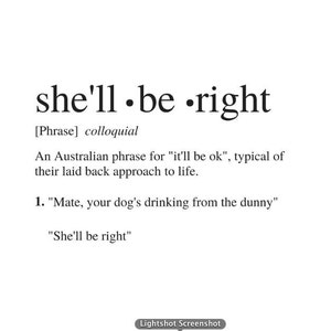 She'll Be Right Art Print | Australian Slang, Funny Aussie Quote (A4 ...