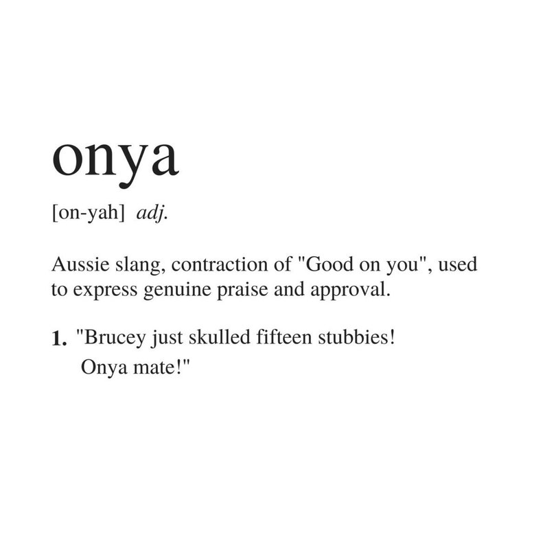 Onya | Art Print | Australian Humour | Funny Art | A4 Unframed - Free ...