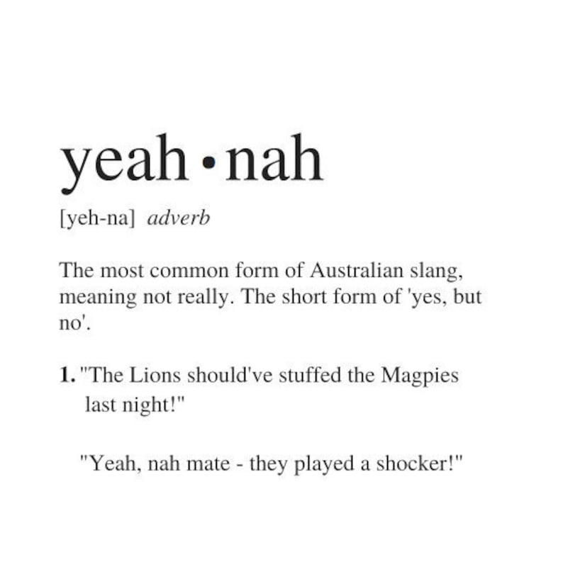 Yeah Nah | Art Print | Australian Humour | Funny Art | A4 Unframed ...