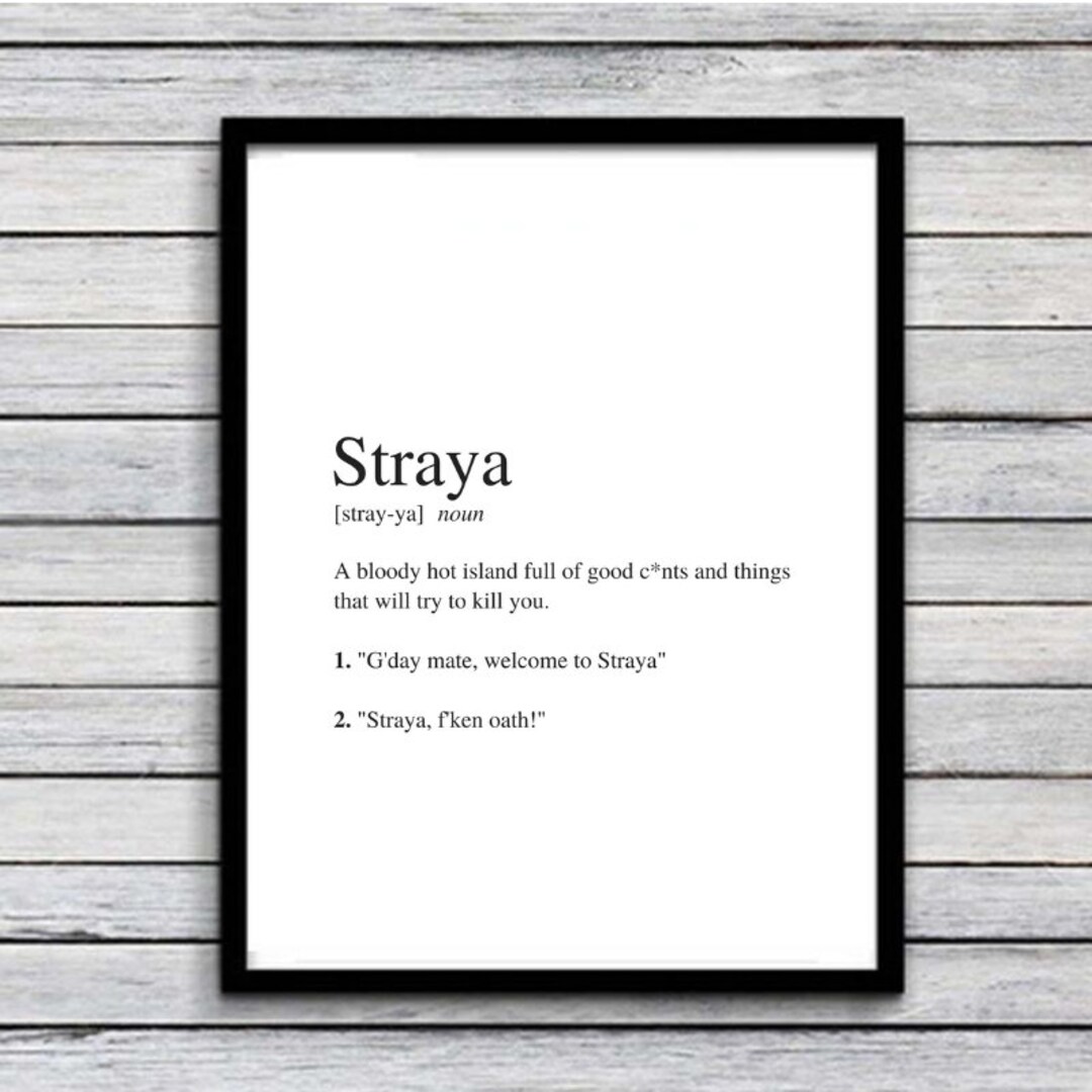 Straya Art Print Australian Humour Funny Art A4 - Etsy Australia