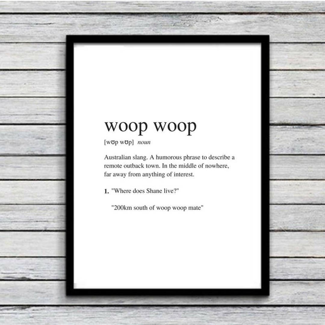 Woop Woop | Art Print | Australian Humour | Wall Art | A4 Unframed ...