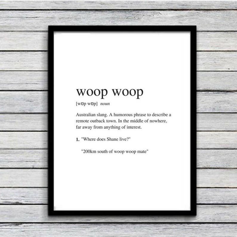 Woop Woop Art Print | Australian Slang, Funny Quote (A4) - Etsy Australia