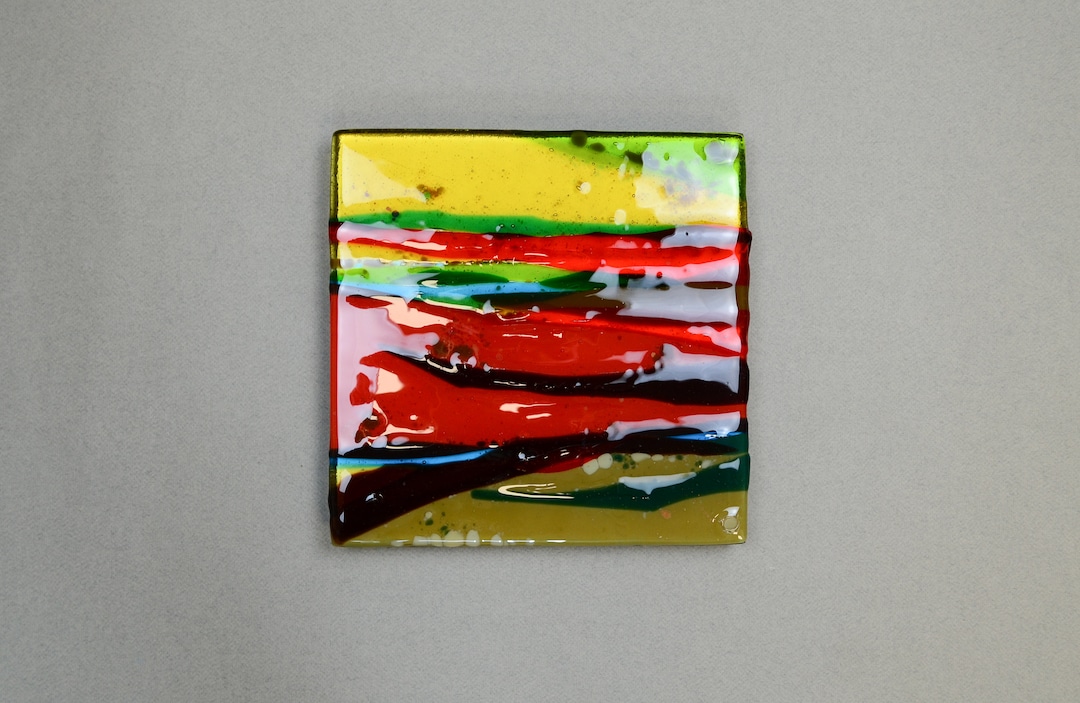 Abstract Glass Art Fused Glass Art Glass Wall Art Contemporary Glass ...