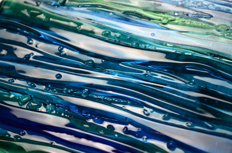 Ocean Glass Wall Art Glass Art Coastal Wall Art Ocean Piece - Etsy