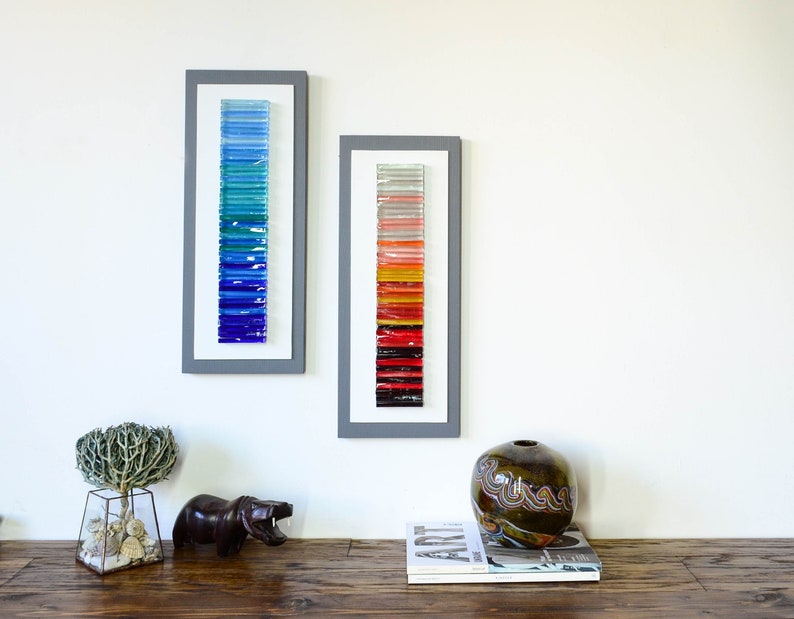 Modern Glass Art Green Wall Art 3D Wall Art Glass Art Fused - Etsy