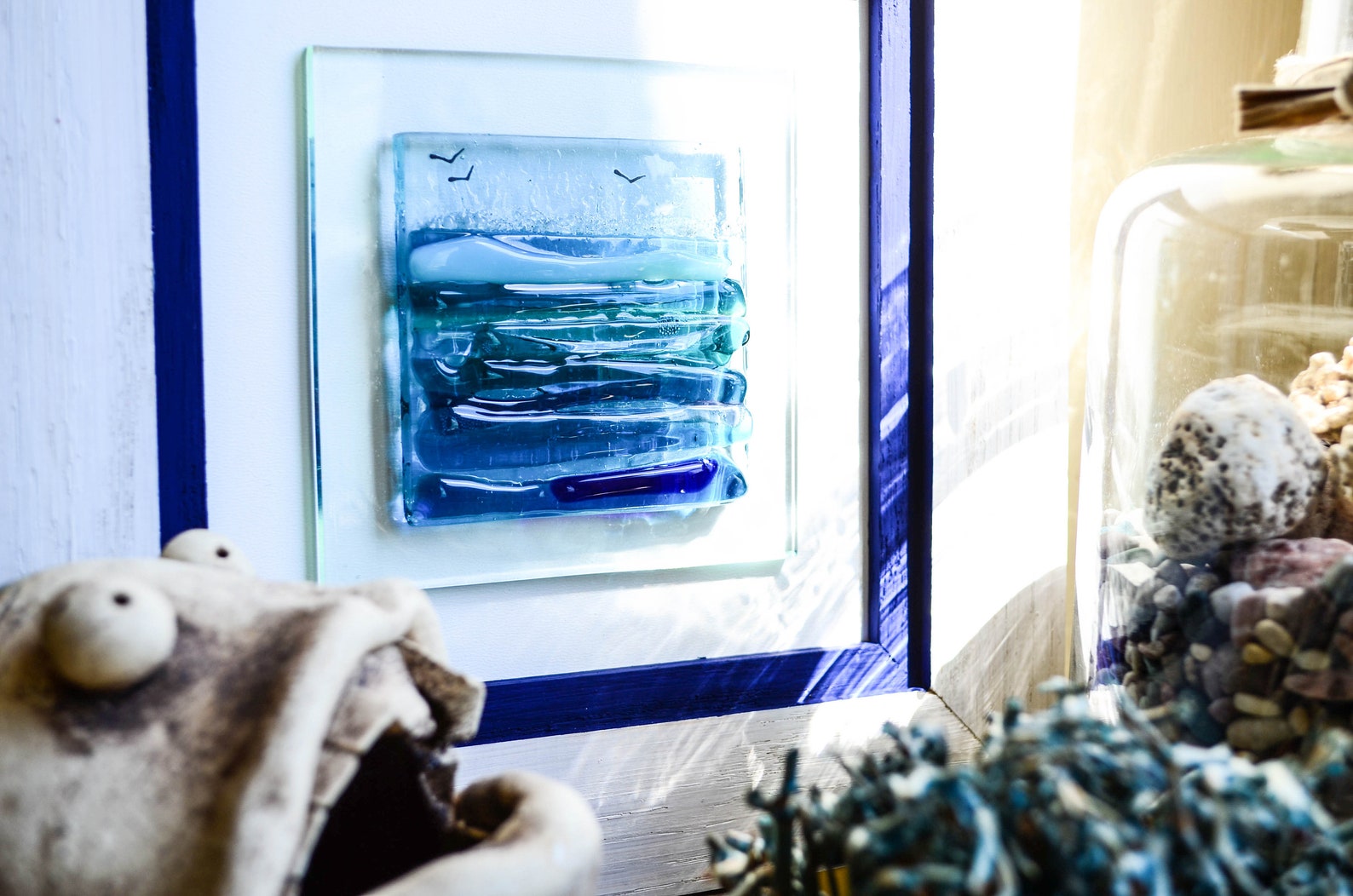 Glass Wall Art Ocean Art Ocean Glass Art Modern Art Fused - Etsy