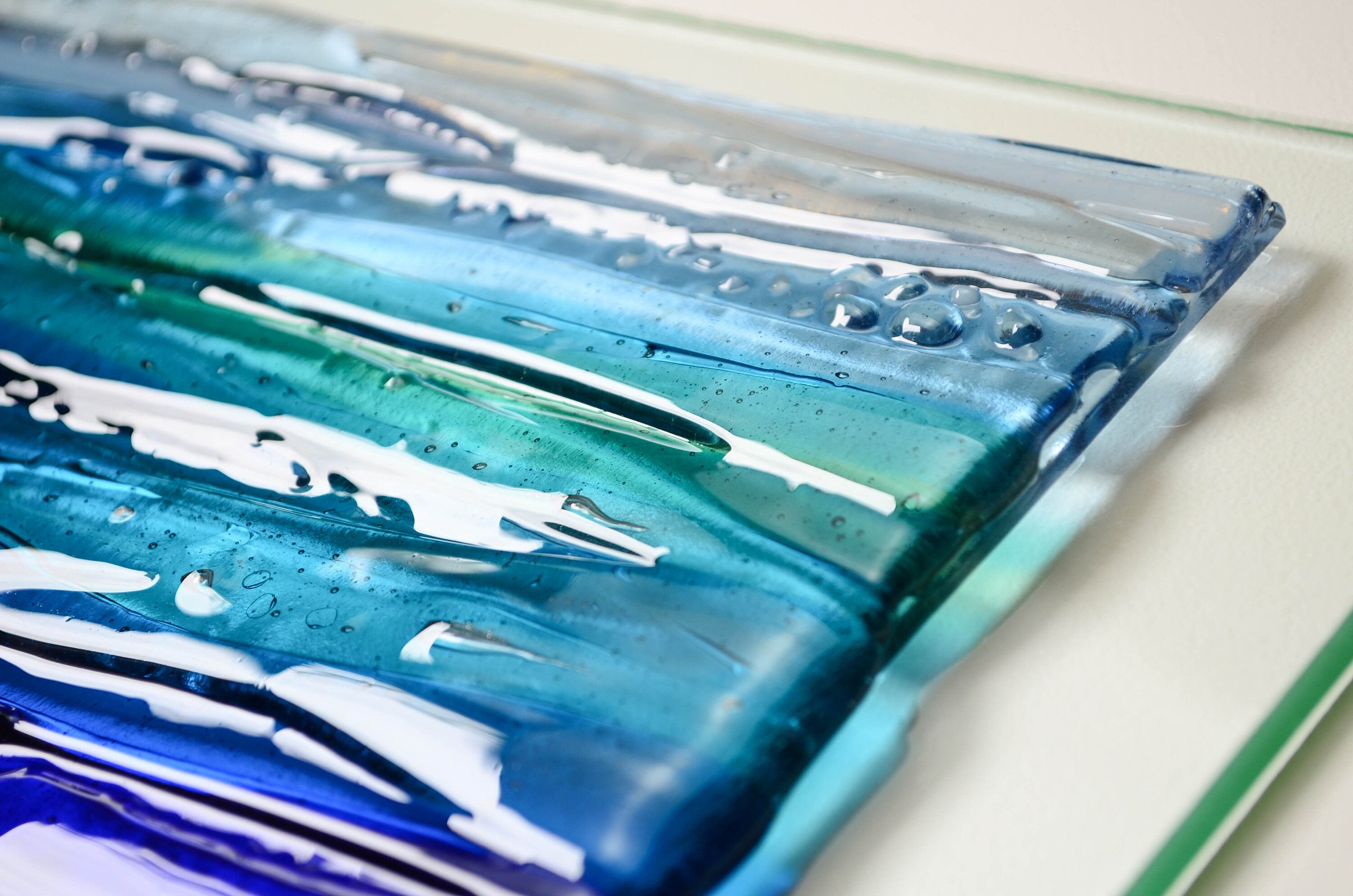 Glass Wall Art Large Ocean Art Fused Glass Wall Art Coastal Decor ...