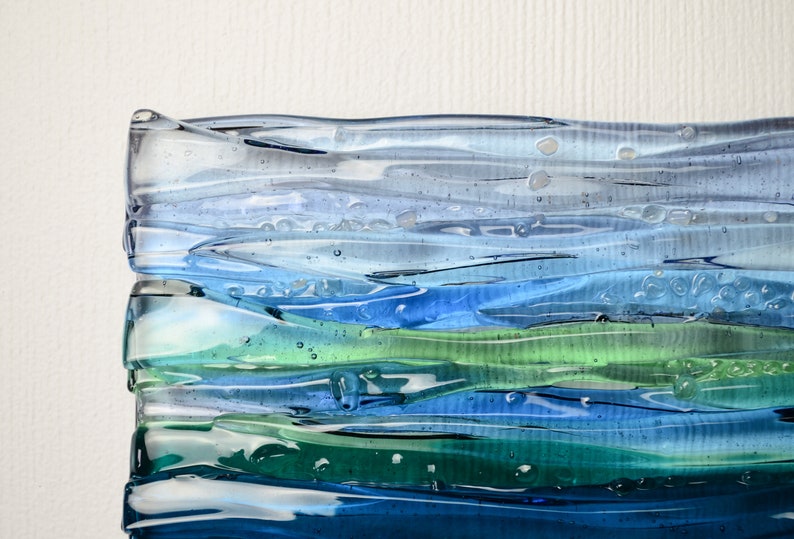 Ocean Glass Wall Art Glass Art Coastal Wall Art Ocean Piece - Etsy