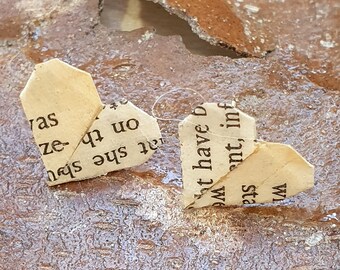 Origami Paper Heart Earrings - Etsy