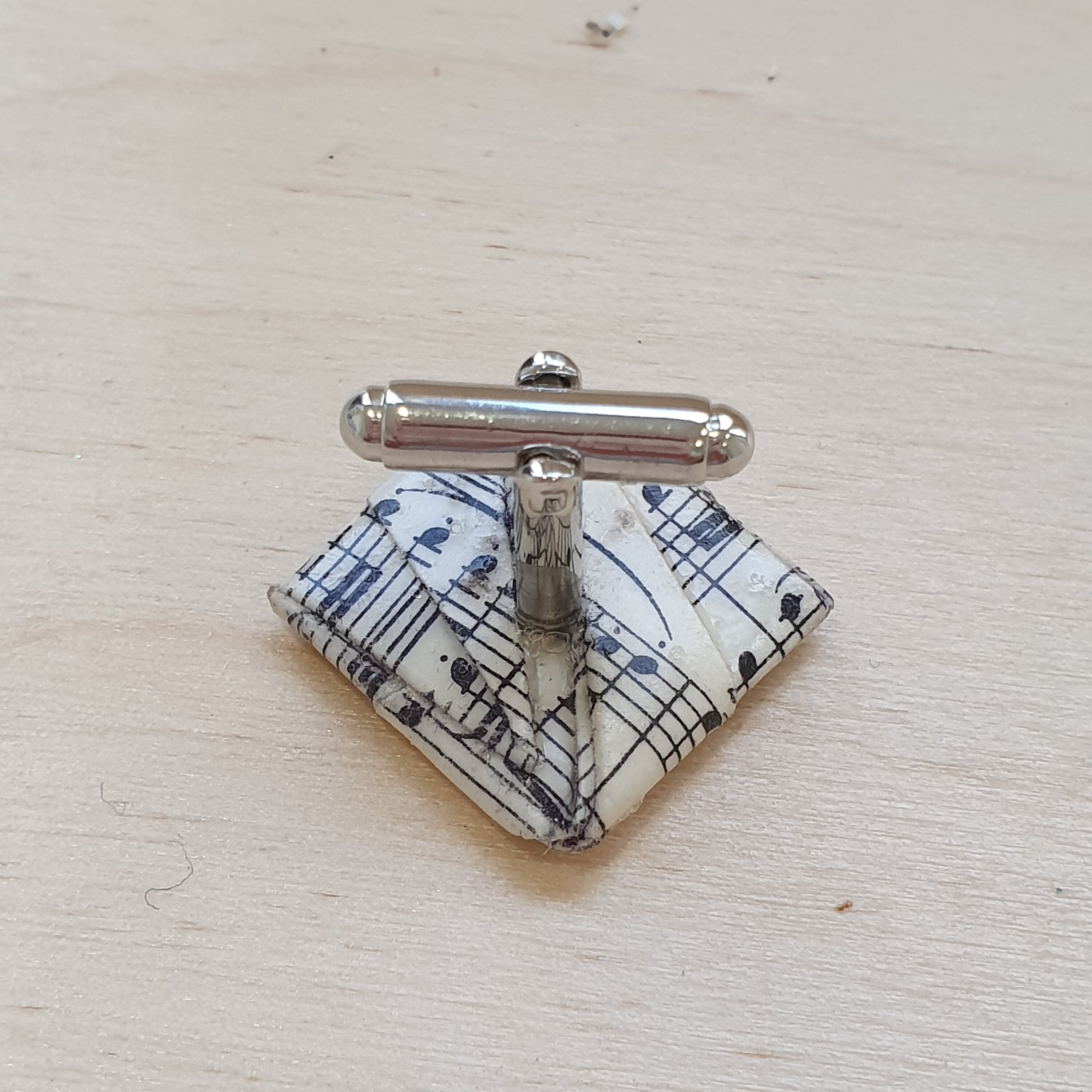Handmade Cufflinks for Music Lover. Recycled Paper Origami - Etsy