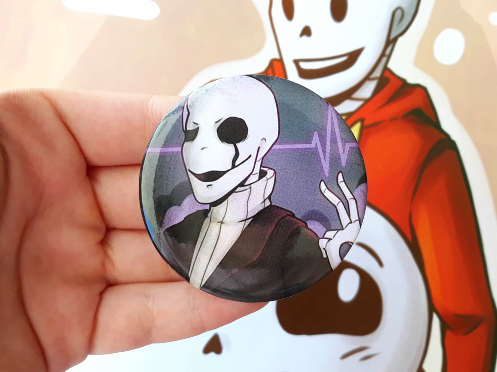 Undertale round badges 57mm Buttons Sans Papyrus and | Etsy